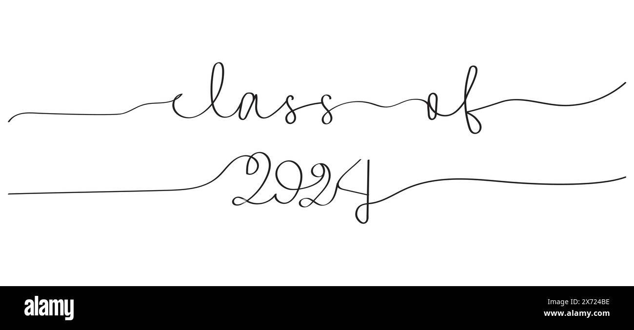 Class of 2024, word lettering script banner Congrats Graduation ...