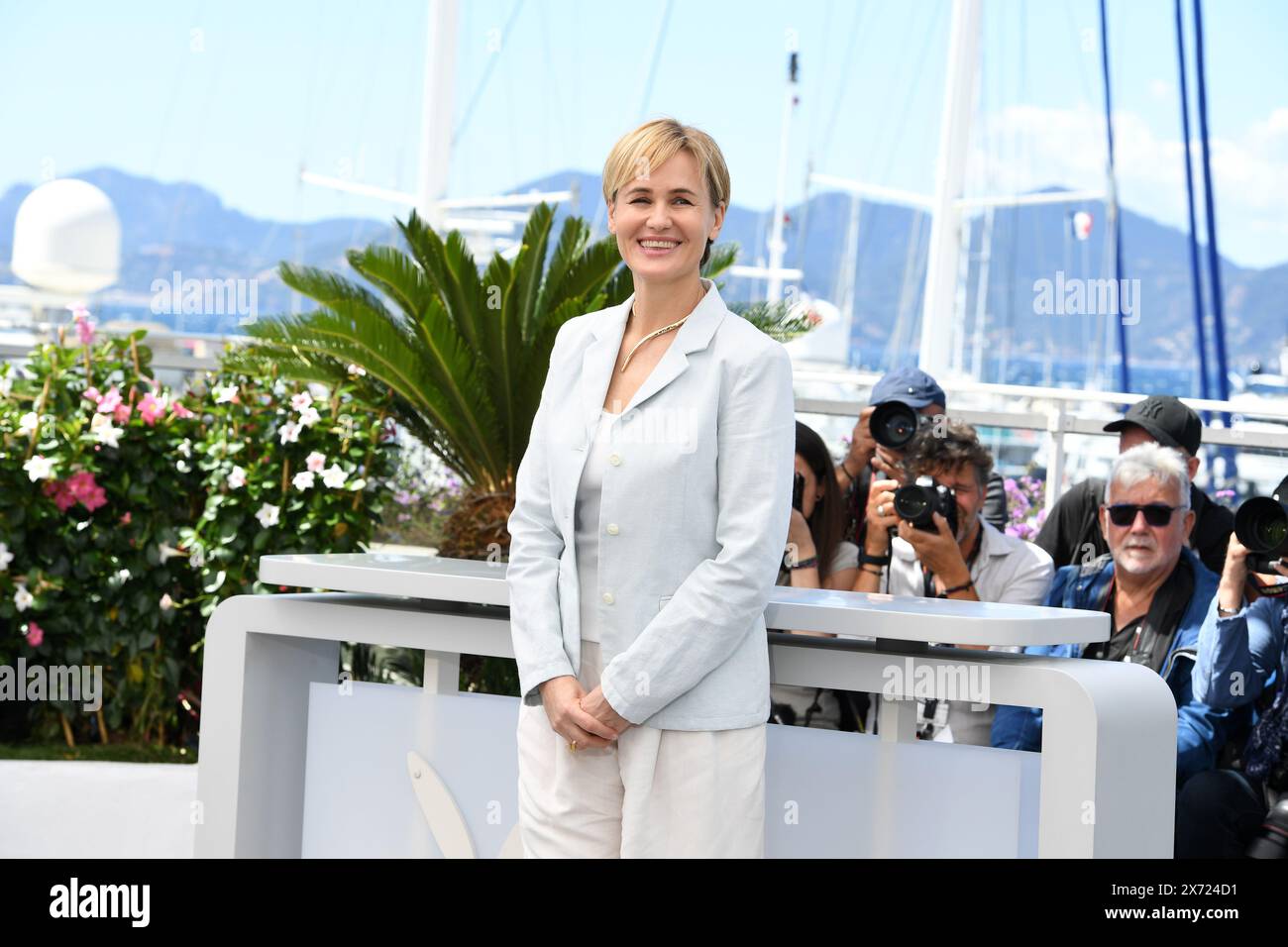 CANNES, FRANCE - MAY 17: Director Judith Godr che and Tess Barth lemy ...