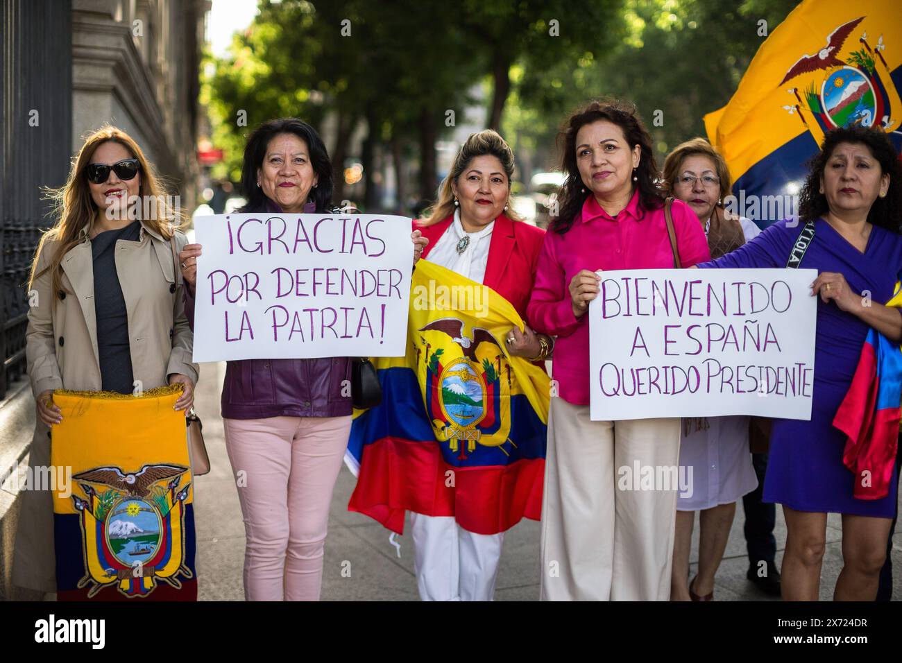 Madrid, Spain. 17th May, 2024. A group of Ecuadorians living in Madrid ...