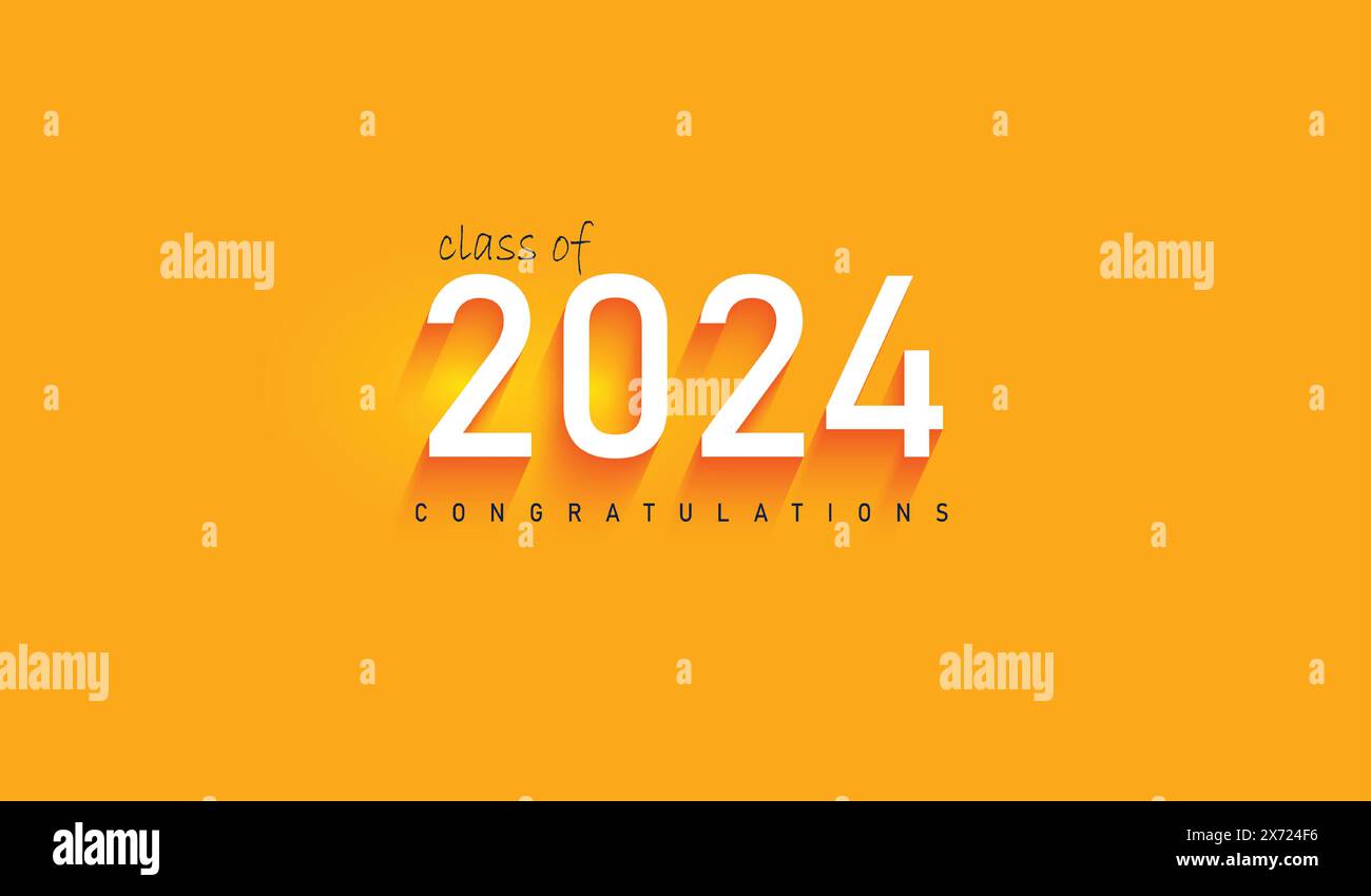 Class of 2024, word lettering script banner Congrats Graduation ...