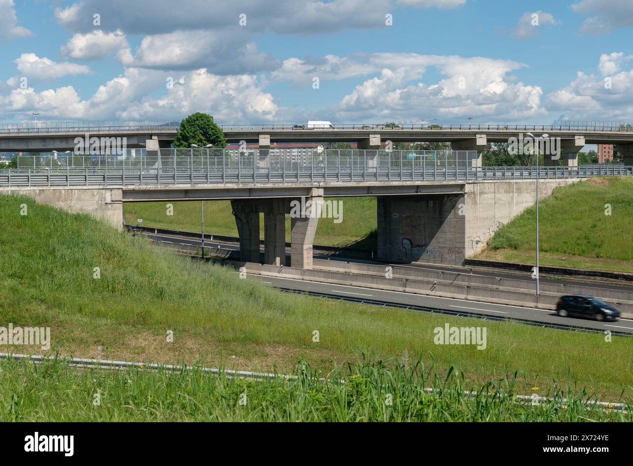 highway overpasses, may also include emergency lanes, pavements for ...