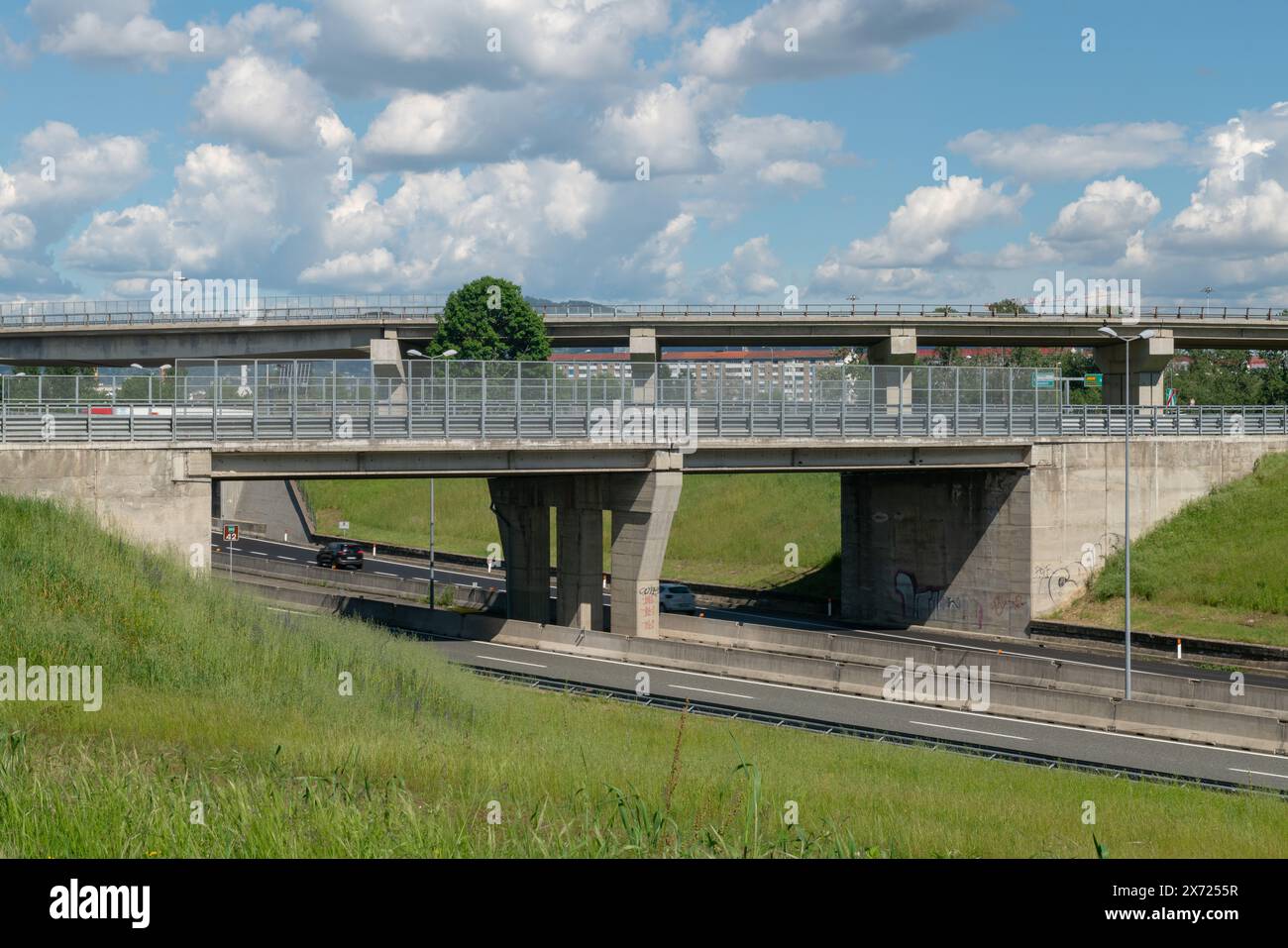 highway overpasses, may also include emergency lanes, pavements for ...