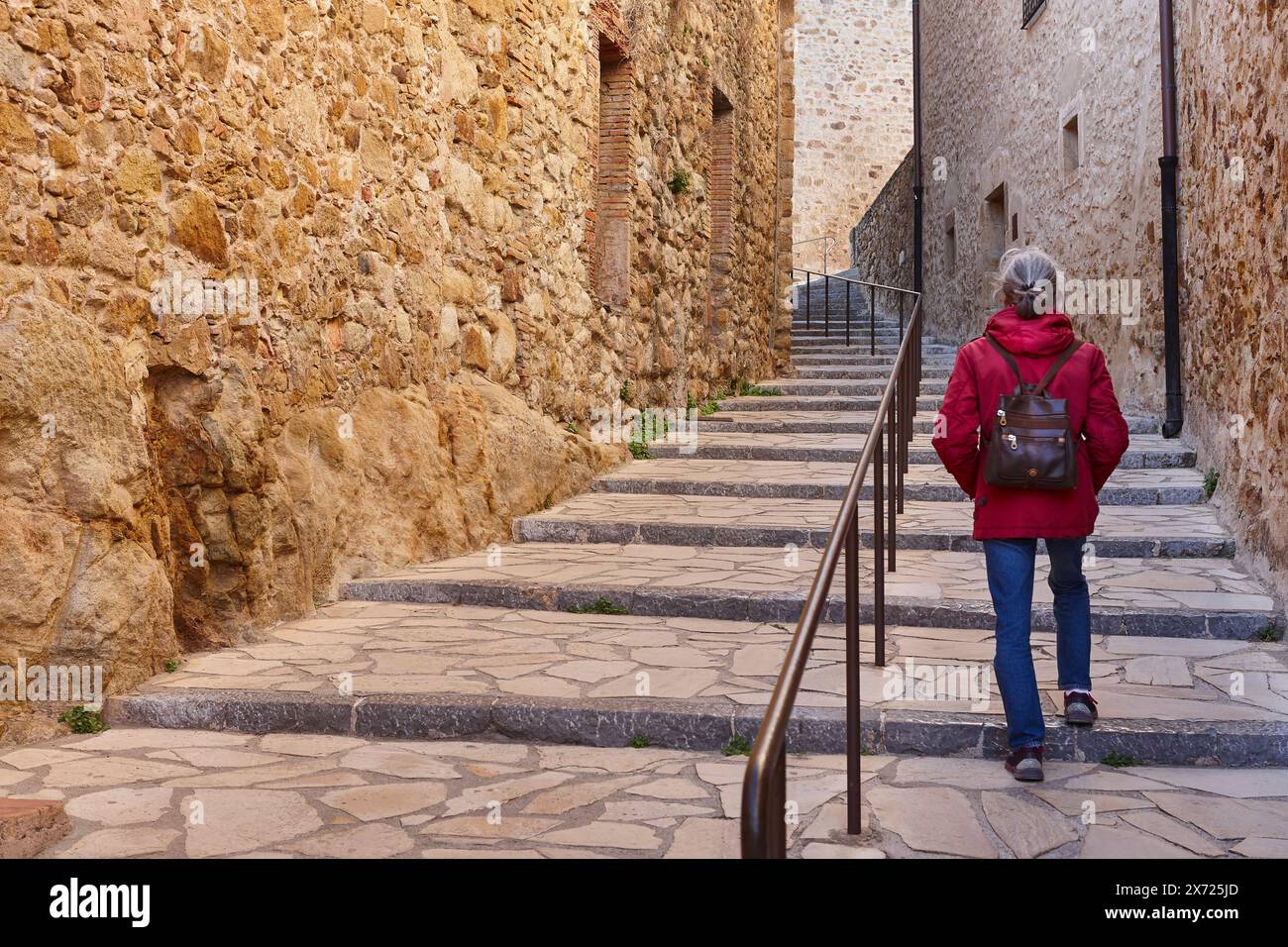 Traditional medieval village of Pals. Costa Brava, Girona, Spain Stock ...
