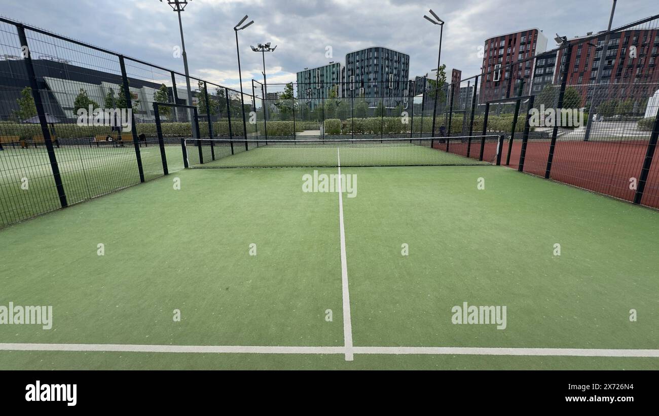 tennis padel court grass turf Stock Photo - Alamy