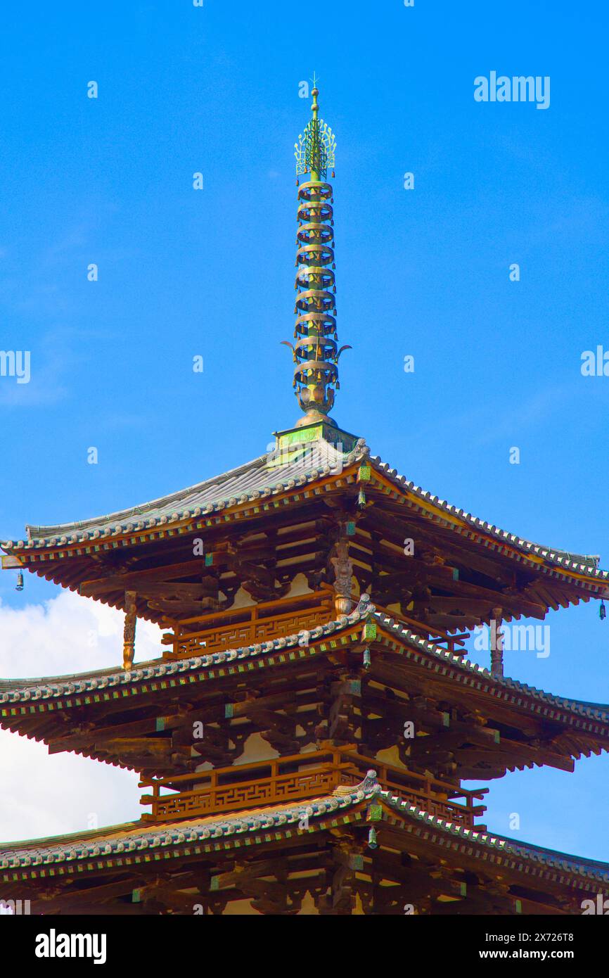 Japan, Nara, Horyuji Temple, Five-storied Pagoda, Goju-no-To Stock ...