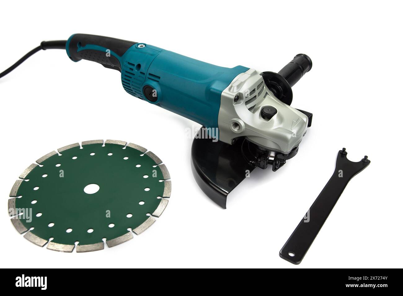 New angle grinder with a diamond disc cutter for stone ceramic and ...