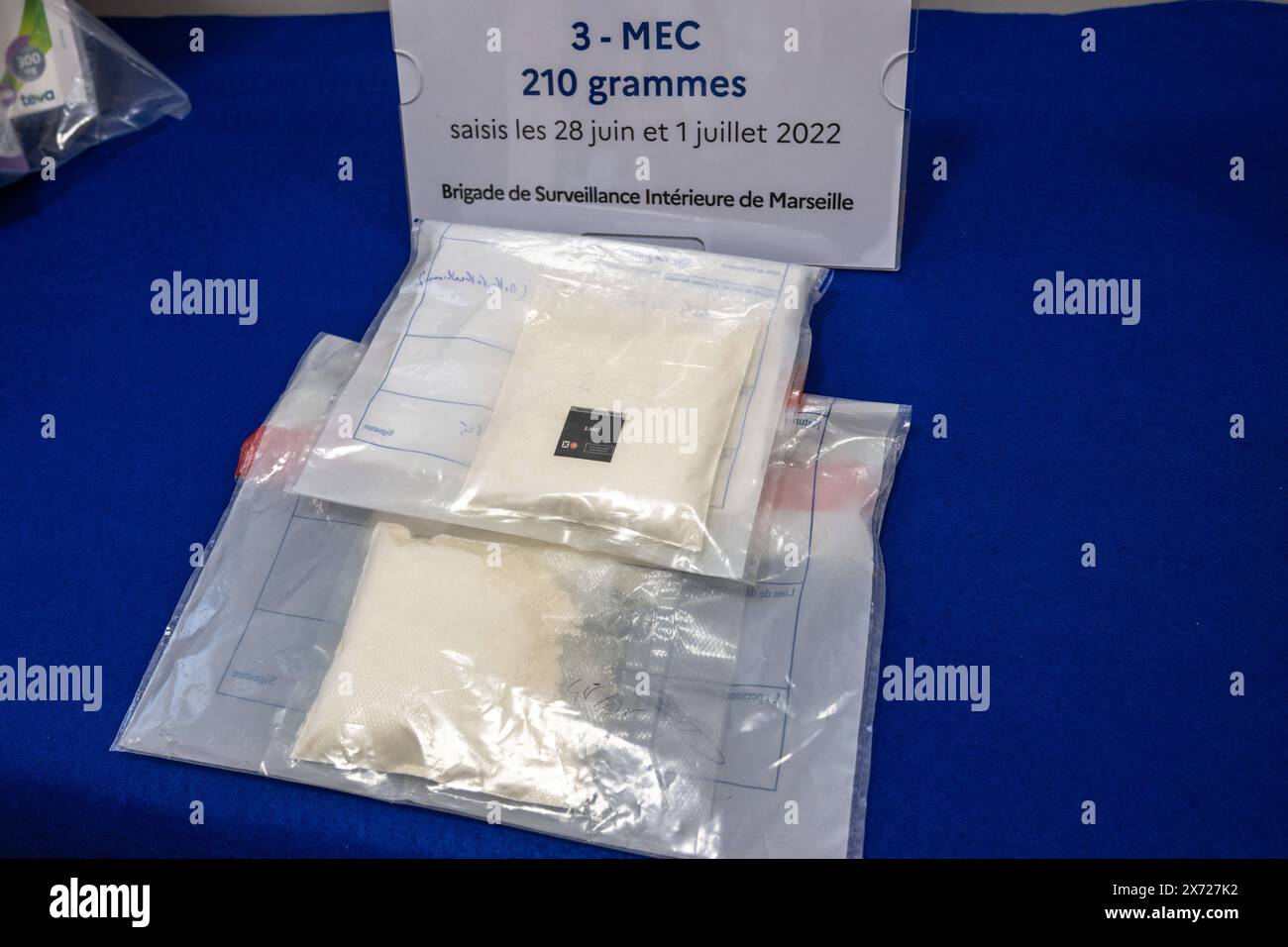 Marseille, France. 17th May, 2024. A seizure of the synthetic drug ...