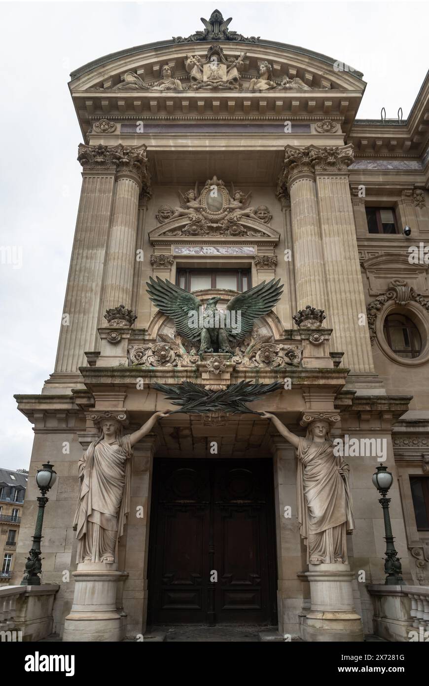 France, Paris - Jan 04, 2024 - Entrance to the opera house Palais ...