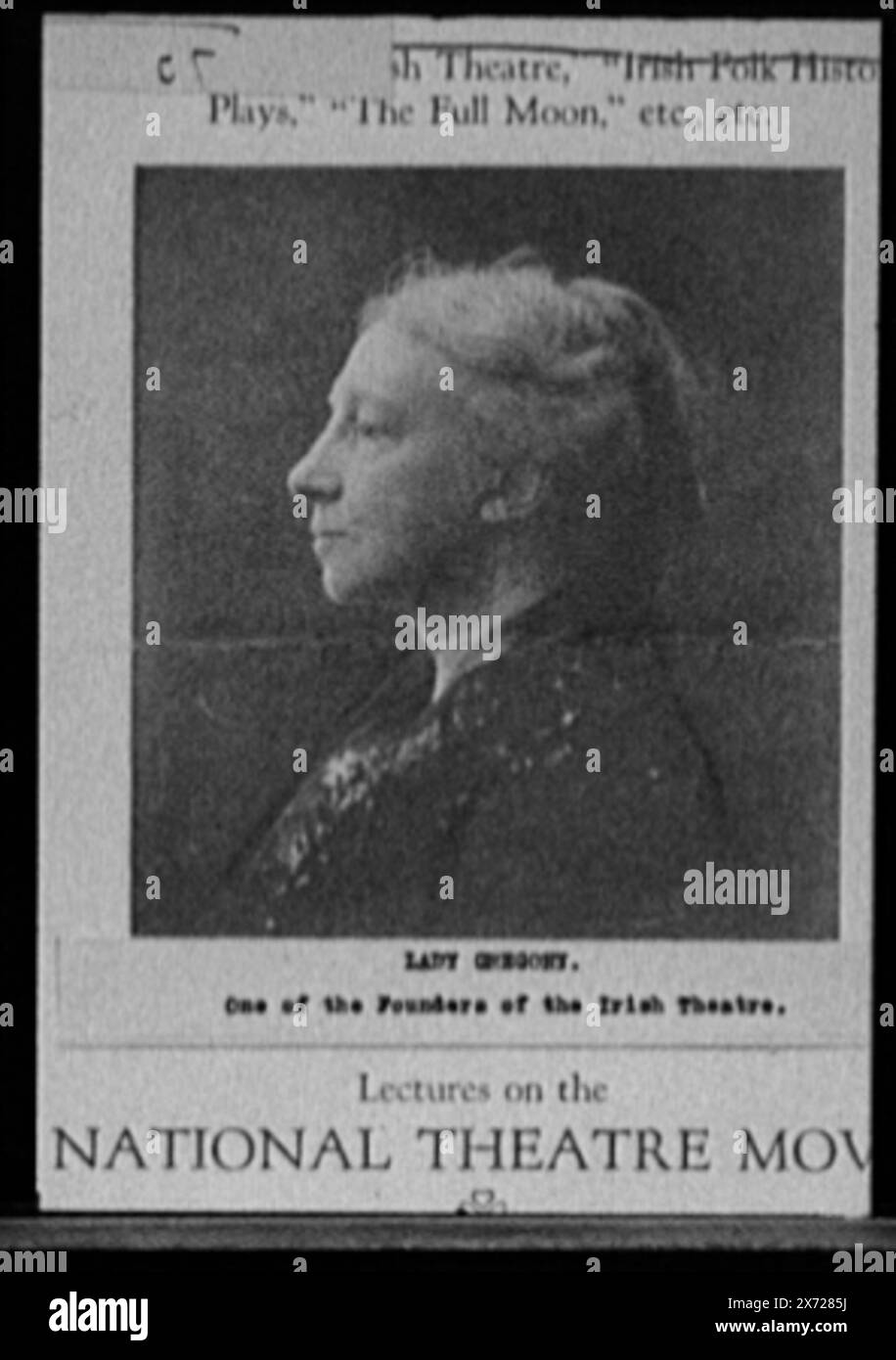 Lady Gregory, one of the founders of the Irish theatre, Photograph of ...