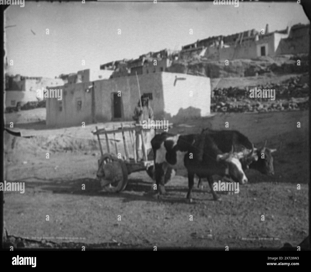 The old carreta, Pueblo of Laguna, N.M., "W.H. Jackson & Co., Denver ...