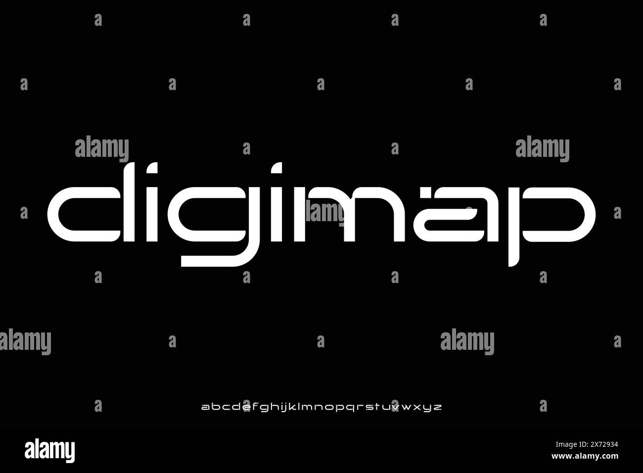 Modern technology digital alphabet display font vector illustration ...