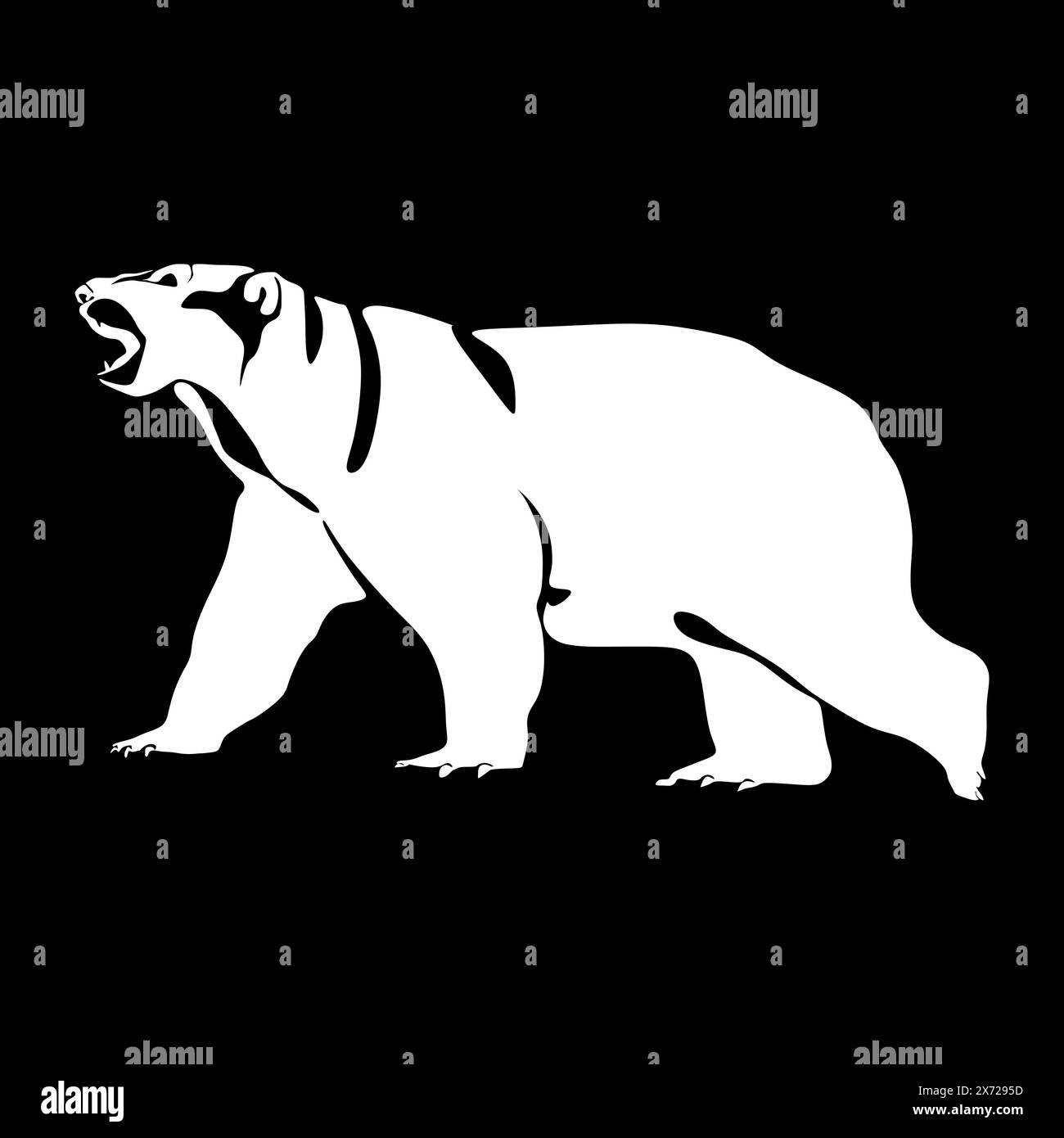 Polar bear silhouette. Simple icon. Flat style element for graphic ...