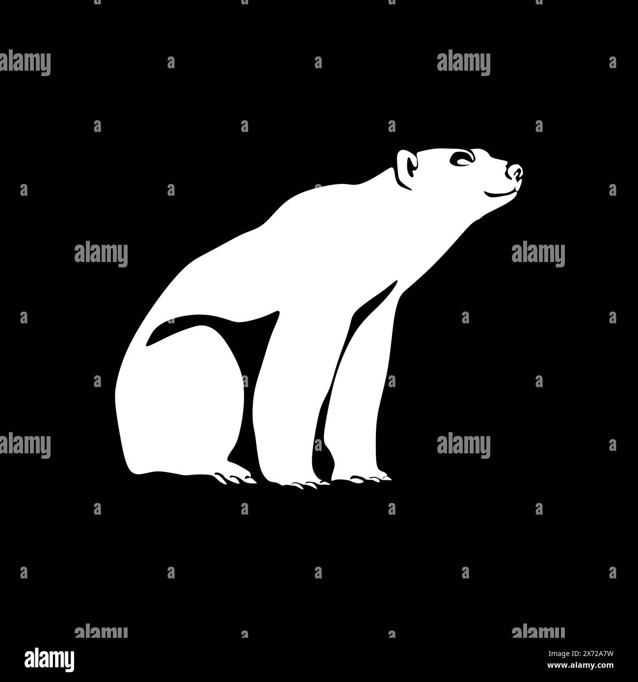 Polar bear silhouette. Simple icon. Flat style element for graphic ...