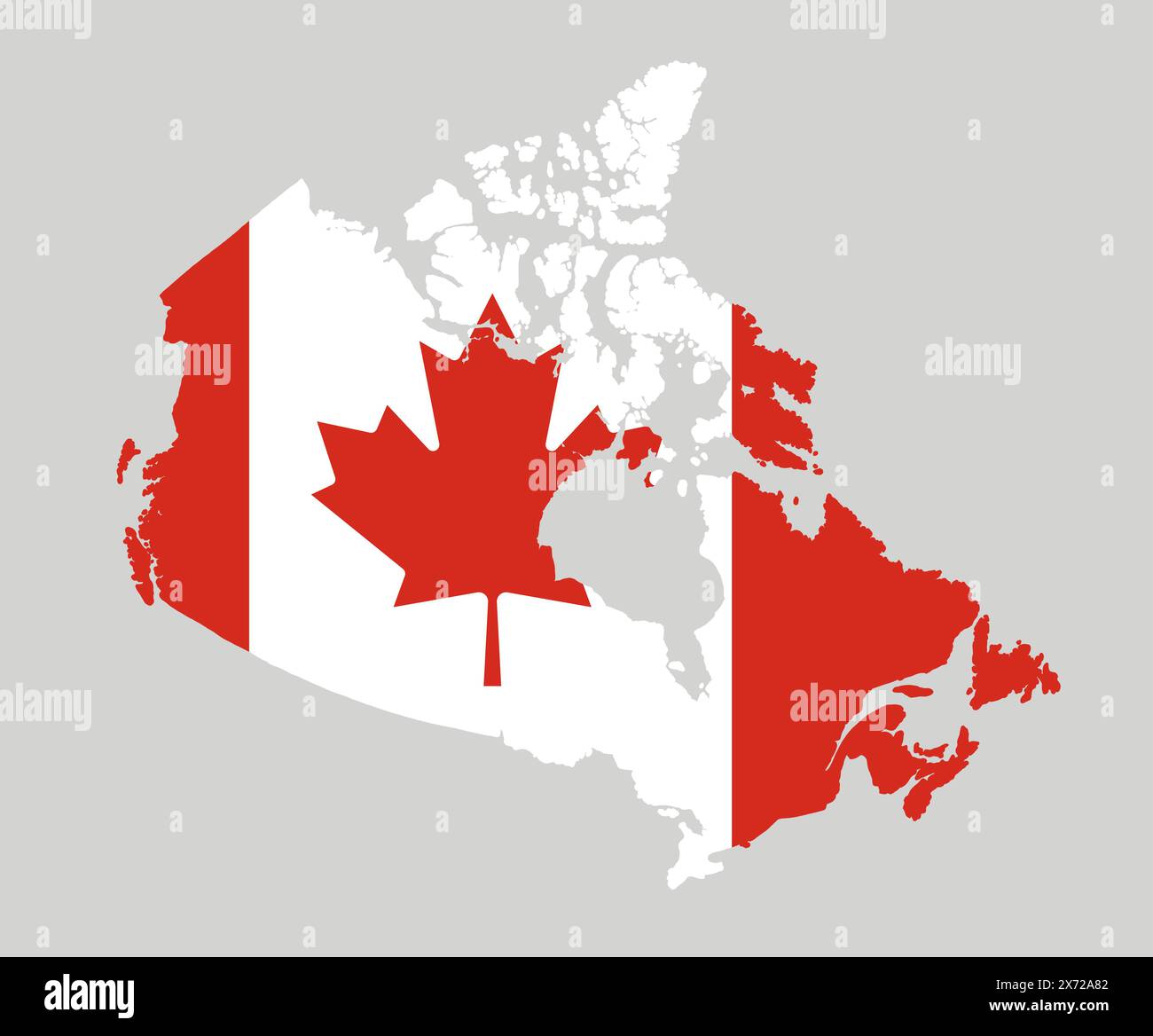Canada map in national flag colors. Map illustration of one of the most ...