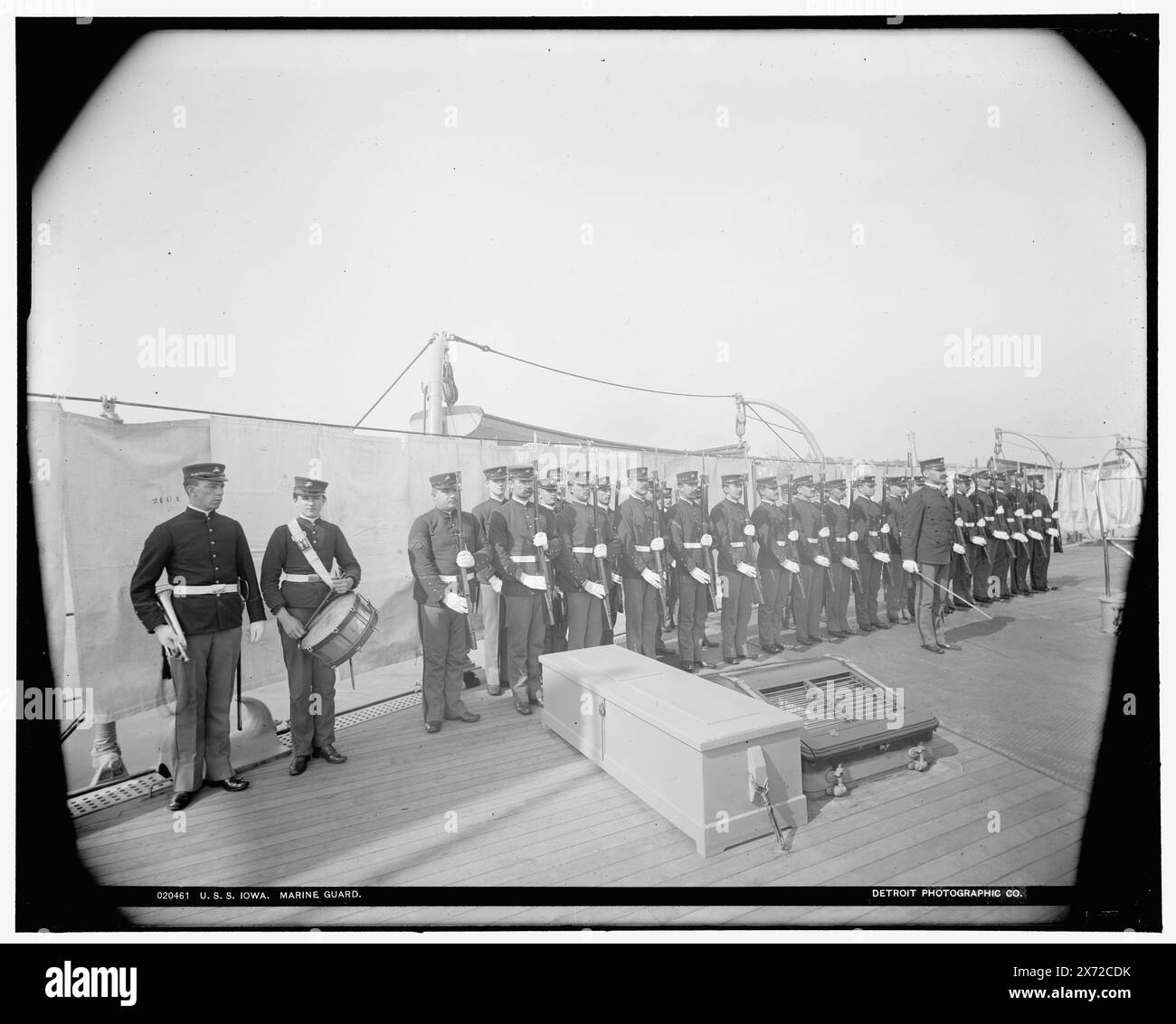 U S S Iowa Marine Guard Possibly A Drill For Burial At Sea Detroit
