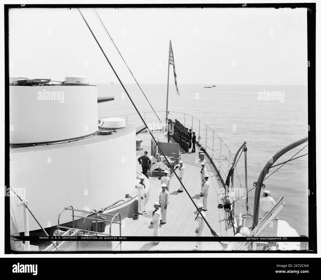 U.S.S. Kentucky, inspection on quarter deck, Attribution to Hart based ...