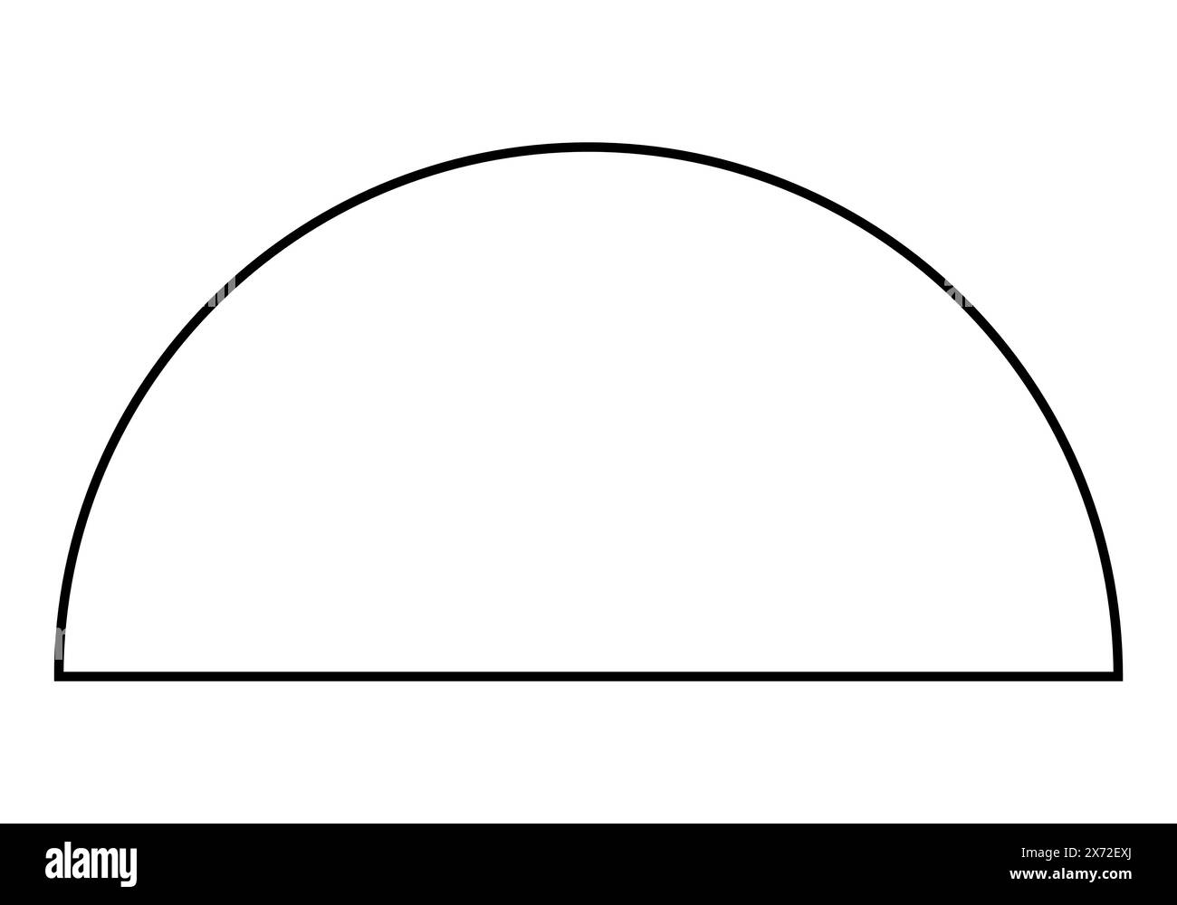 Lunette shape, black and white vector silhouette illustration of semicircle Stock Vector Image ...