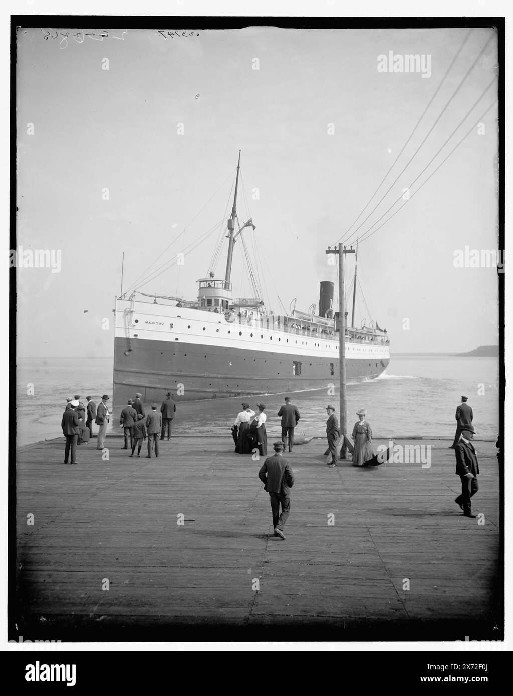 Steamer Manitou at dock, Mackinac Island, Mich., Title from jacket., "G ...