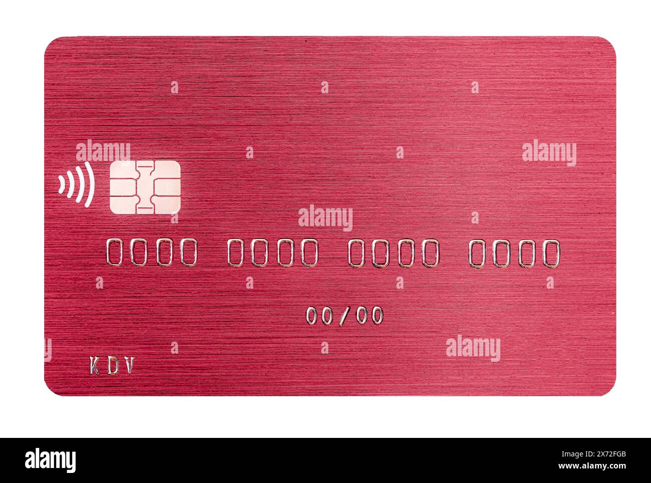 red debit card closeup on transparent background for design purpose ...