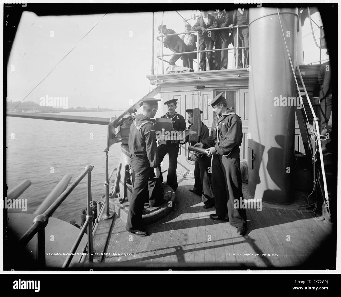 U.S.S. Oregon, 6-pounder and crew, Date based on Detroit, Catalogue J ...