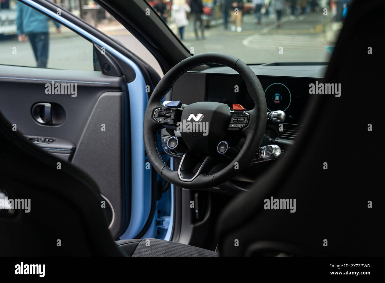 BERLIN - MAY 04, 2024: The interior of compact crossover SUV Hyundai ...