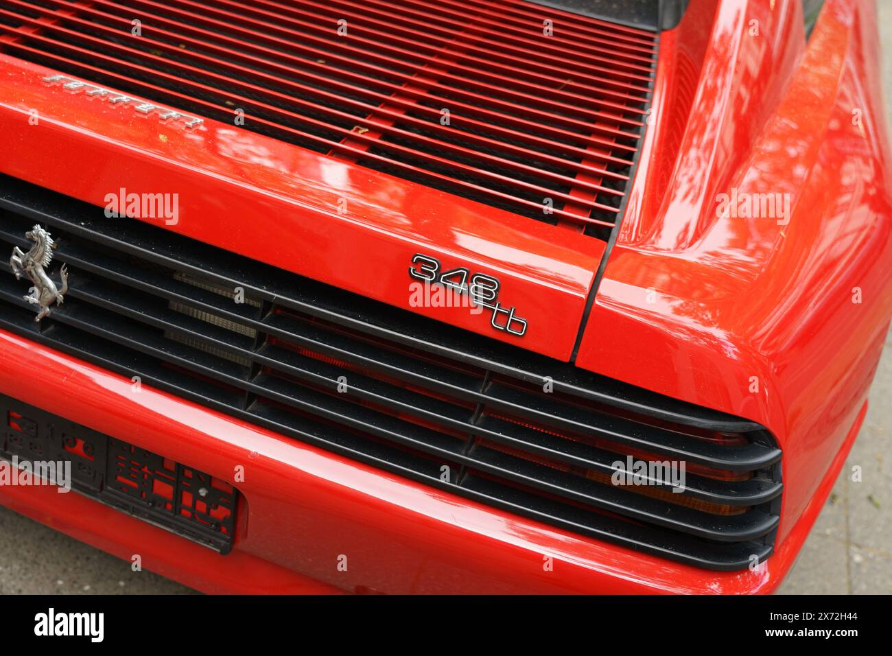 BERLIN - MAY 04, 2024: The freagmnet of a sports car Ferrari 348 Tb ...