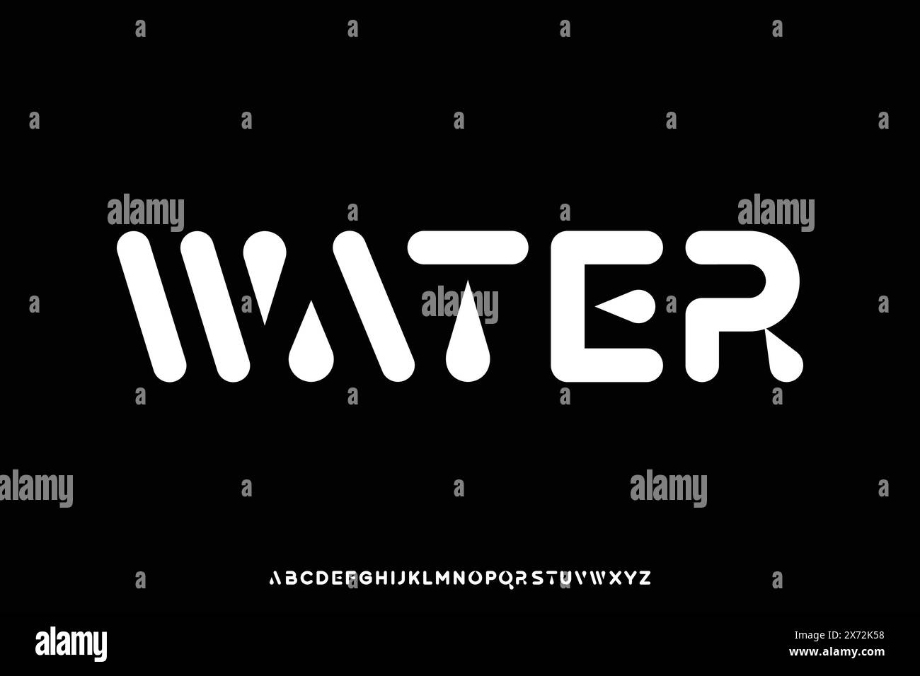 Creative abstract water alphabet display font vector illustration Stock ...