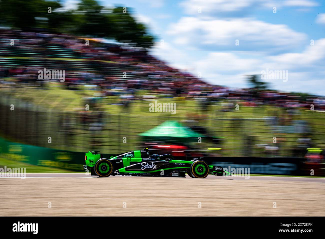 Imola, Imola, Italy. 17th May, 2024. Zhou Guanyu at curve Rivazza ...