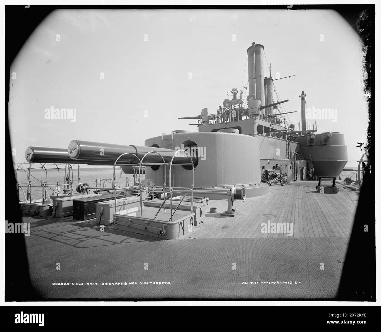 U.S.S. Iowa, 12 inch and 8 inch gun turrets, Date based on Detroit ...