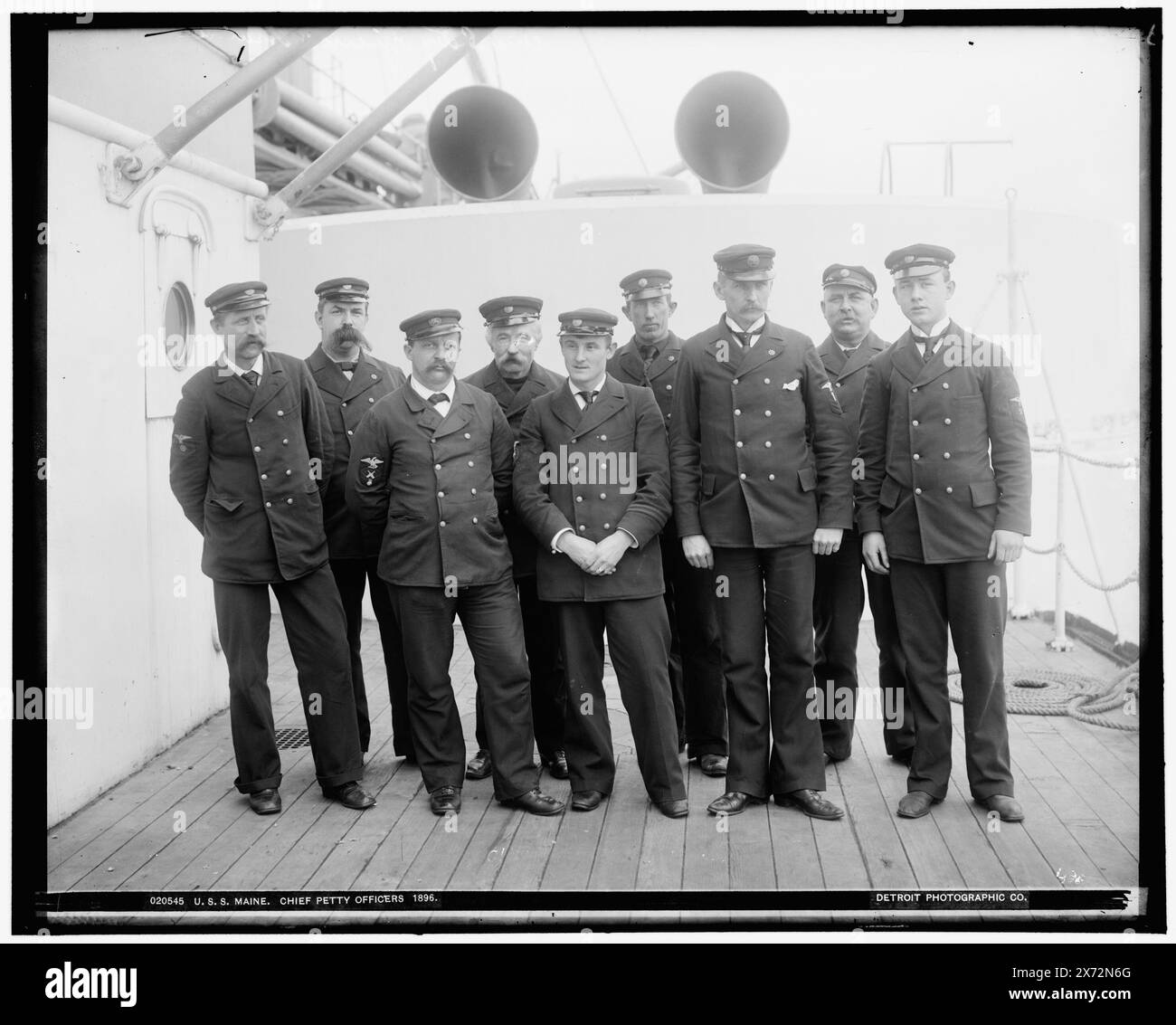 U.S.S. Maine, chief petty officers, "Hart" on negative., Detroit ...
