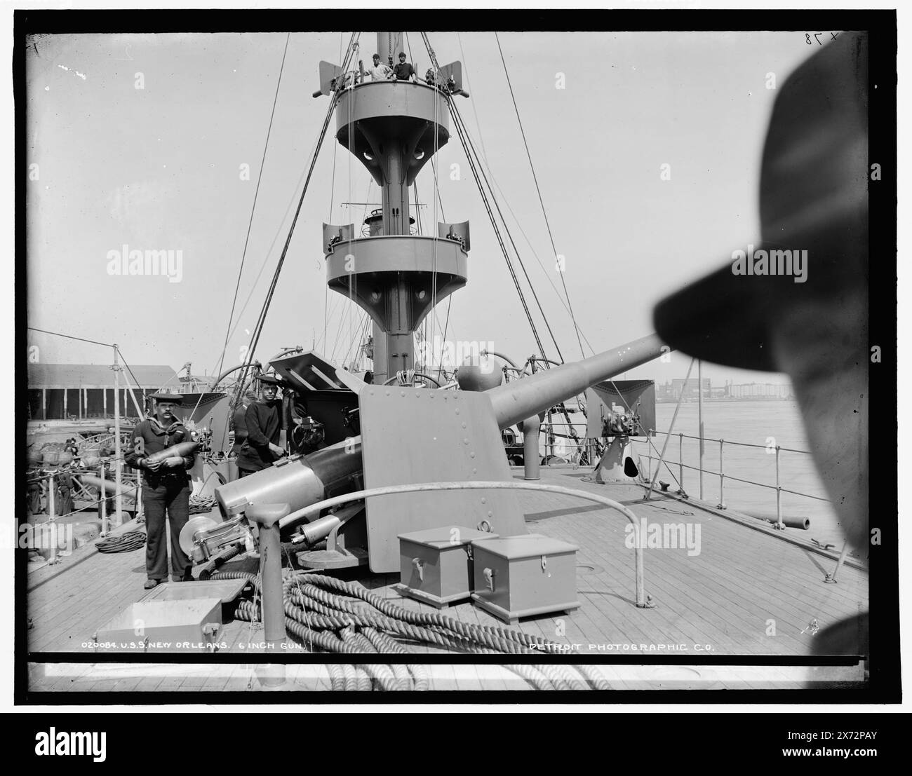 U.S.S. New Orleans, 6 inch gun, Attribution to Hart based on negative ...