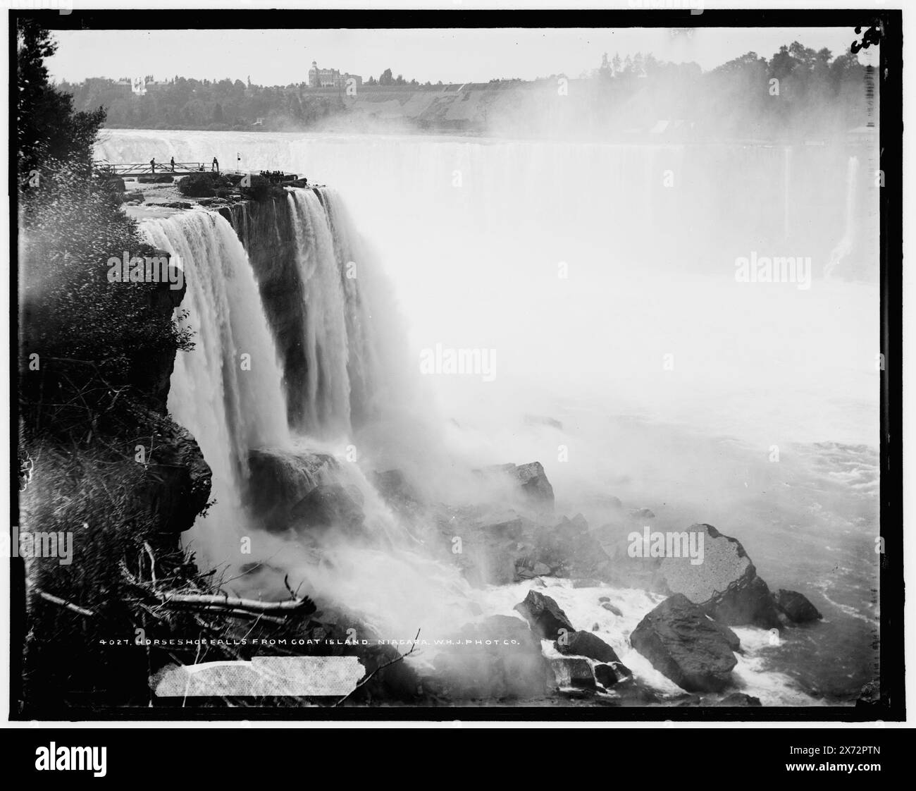 Horseshoe Falls from Goat Island, Niagara, "W.H.J. Phot. Co." on ...