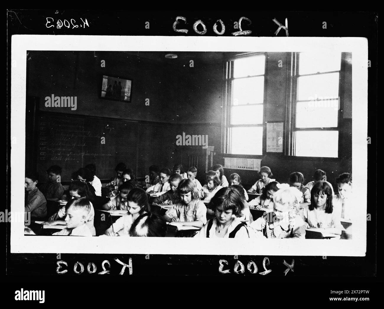 School children in classroom, Title devised by cataloger., Detroit ...
