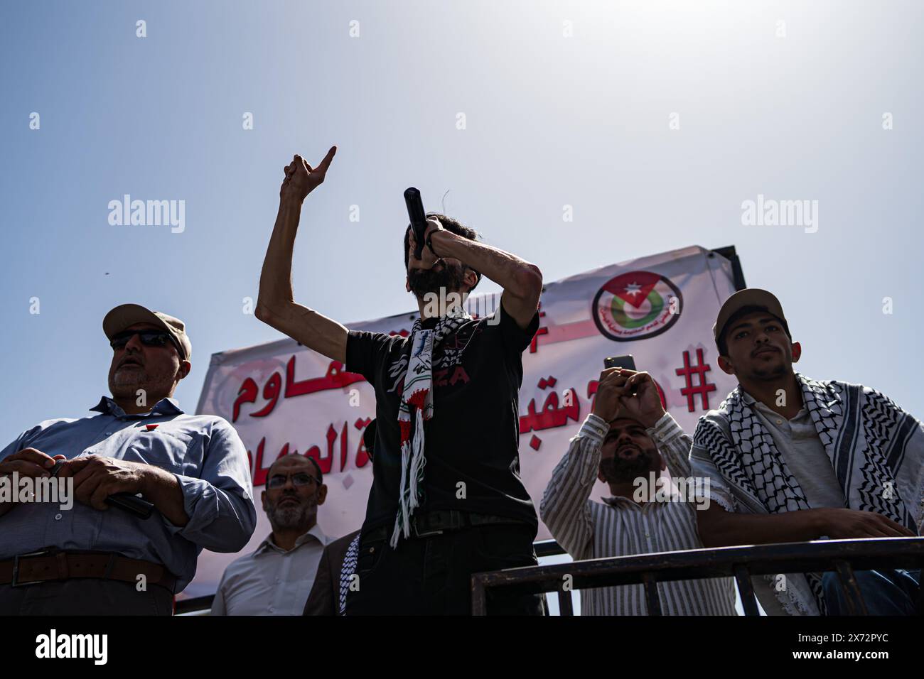 Amman, Downtown, Jordan. 17th May, 2024. Pro-Palestine demonstrations ...