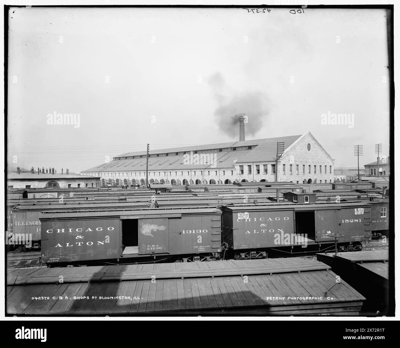 C. & A. Chicago and Alton Railroad shops at Bloomington, Ill., "100" on ...