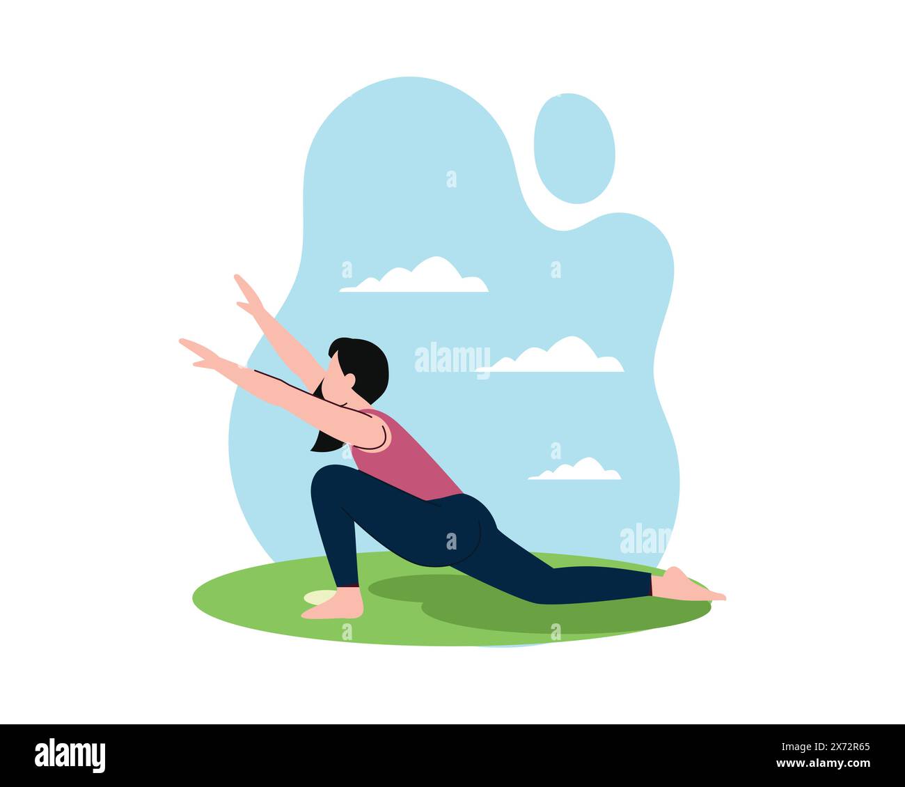 Young woman is stretching in the park in the morning. sport and ...