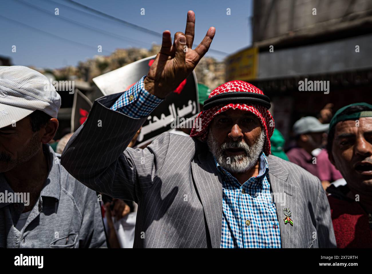 Amman, Downtown, Jordan. 17th May, 2024. Pro-Palestine demonstrations ...