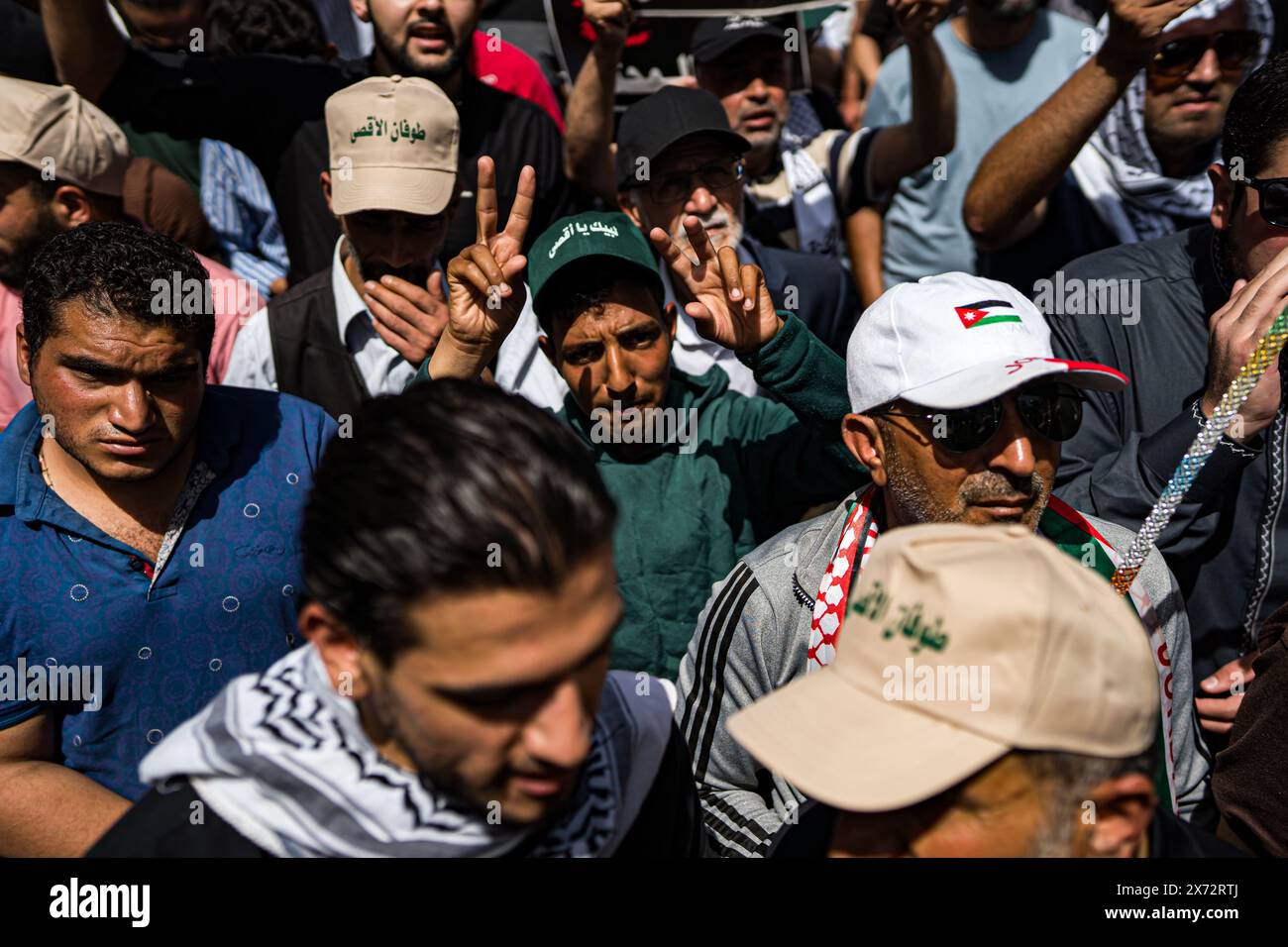 Amman, Downtown, Jordan. 17th May, 2024. Pro-Palestine demonstrations ...