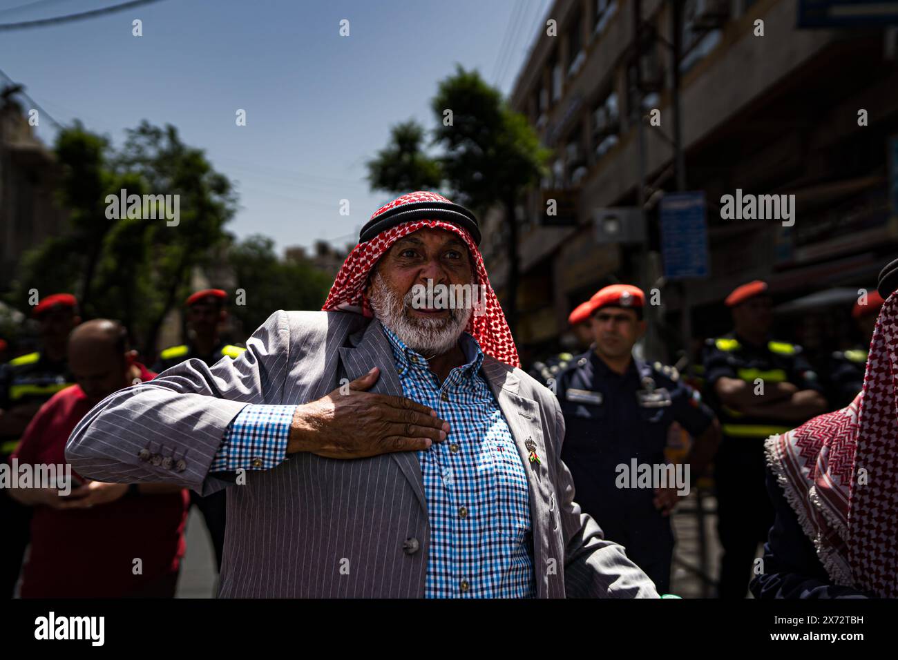 Amman, Downtown, Jordan. 17th May, 2024. Pro-Palestine demonstrations ...