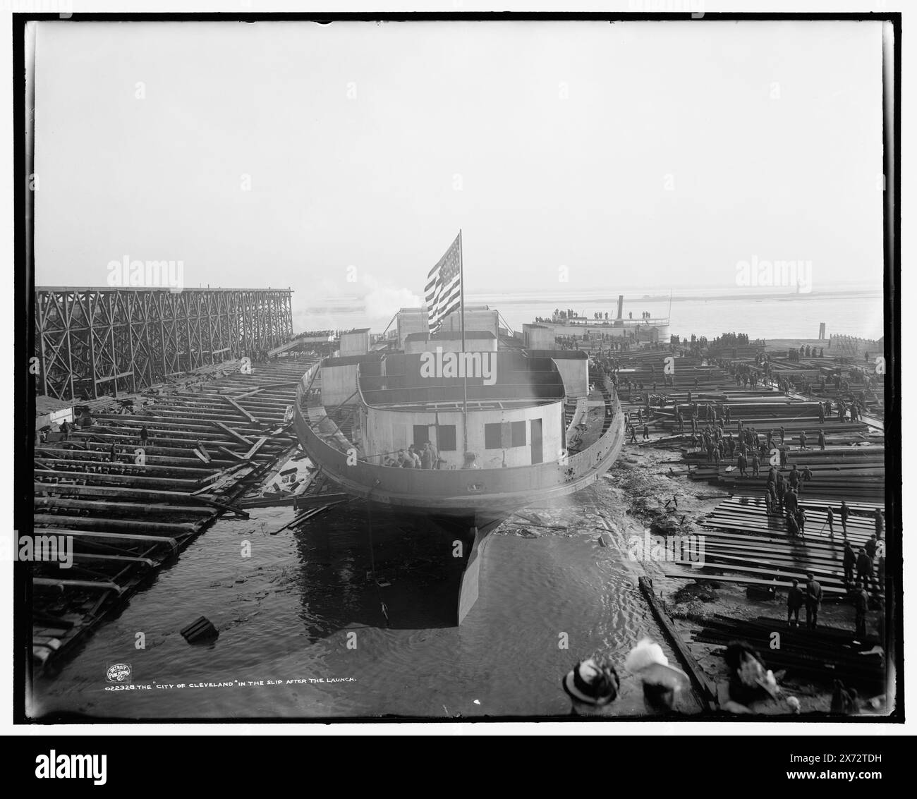 The City of Cleveland in the slip after the launch, Detroit Publishing ...