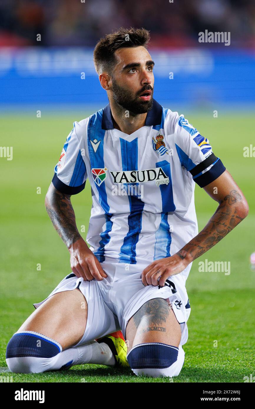 Barcelona, Spain. 13th May, 2024. Brais Mendez in action during the ...