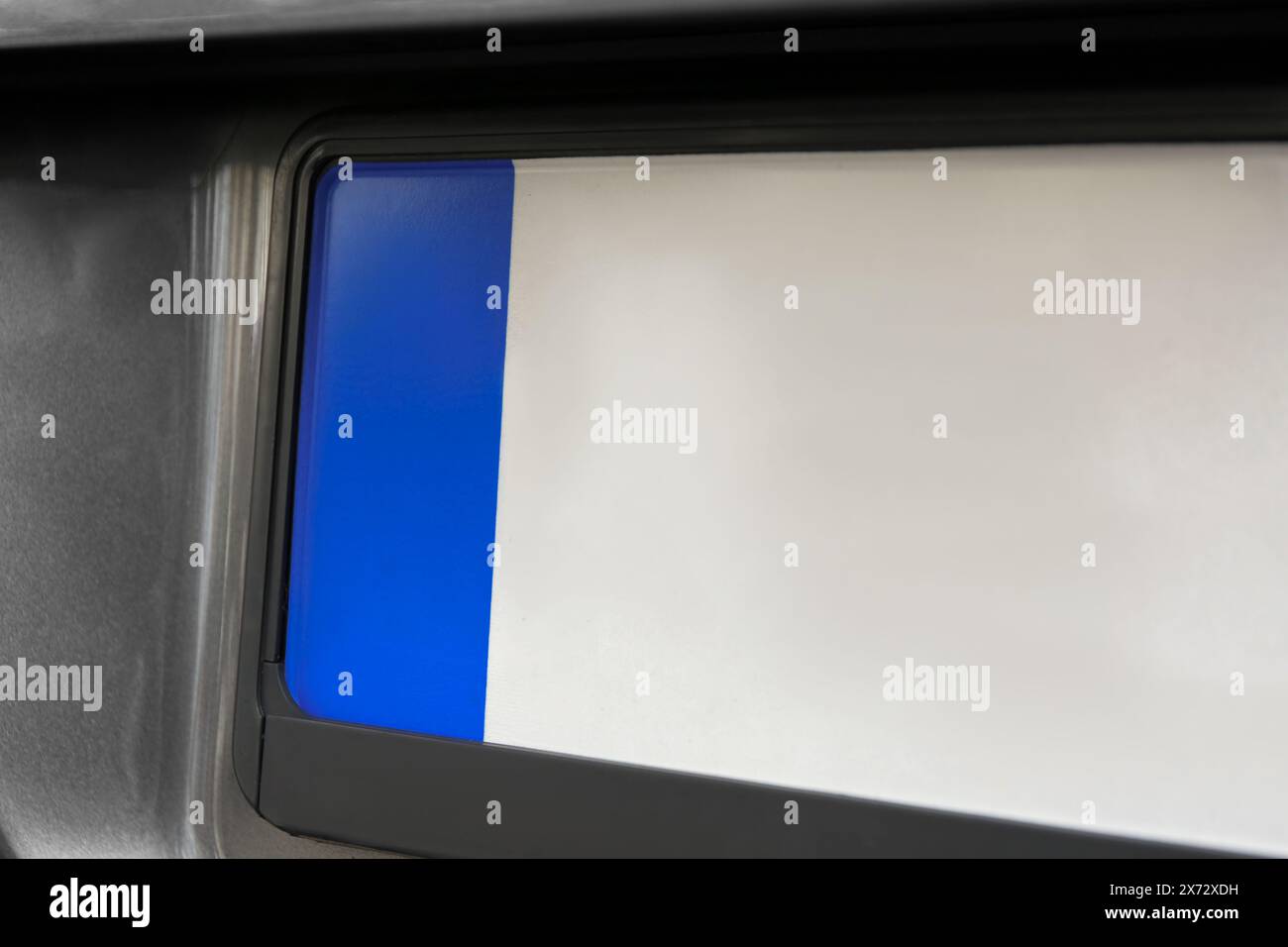 Car with vehicle registration plate, closeup view Stock Photo - Alamy
