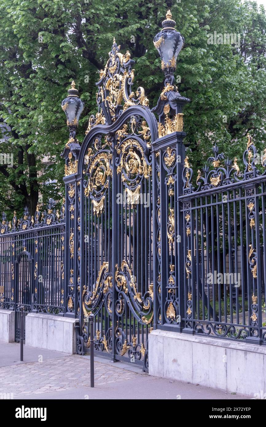 Paris, France, 17th April 2024:- A view of Metal Gates along the Champs ...