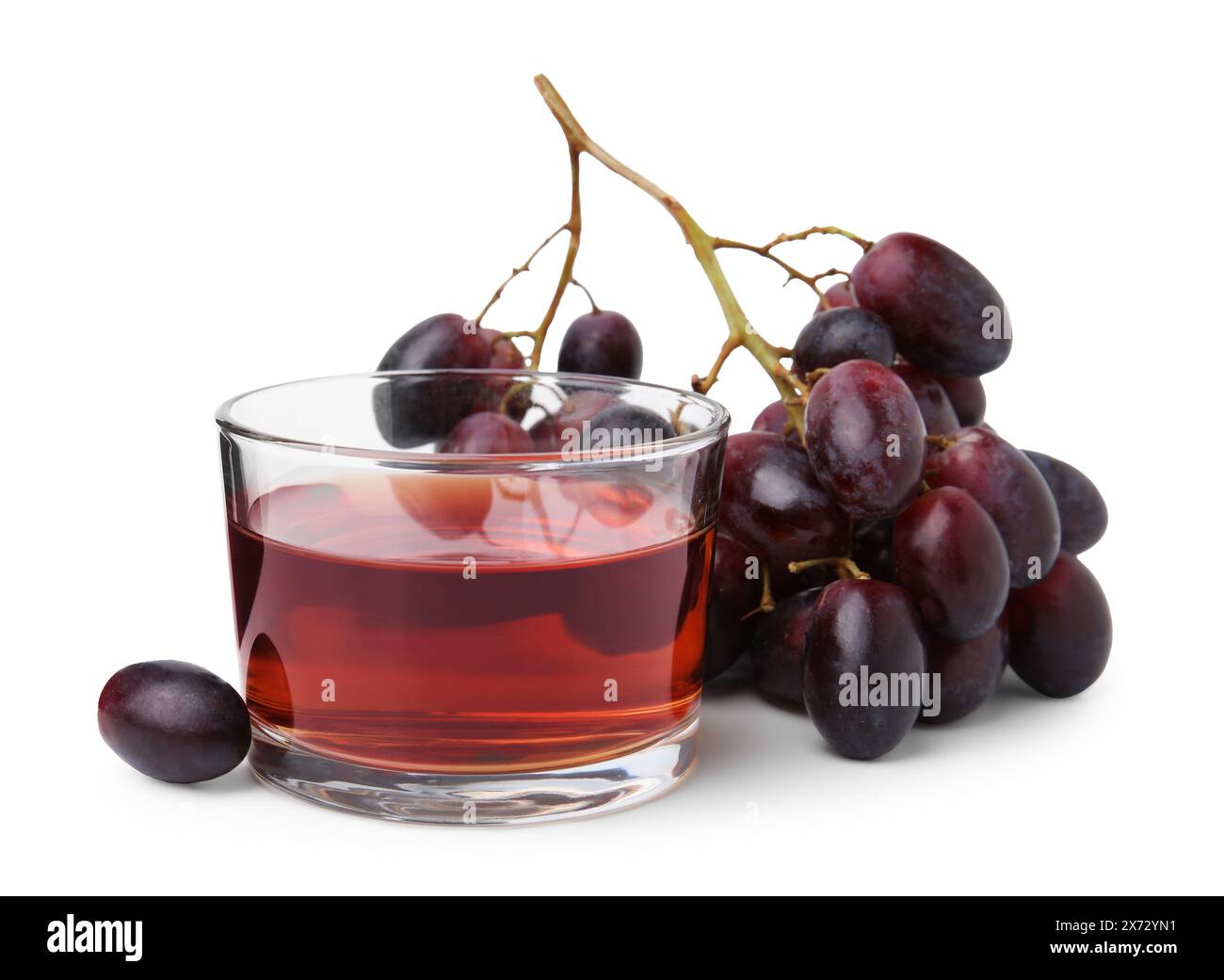 Wine vinegar and grapes isolated on white Stock Photo - Alamy