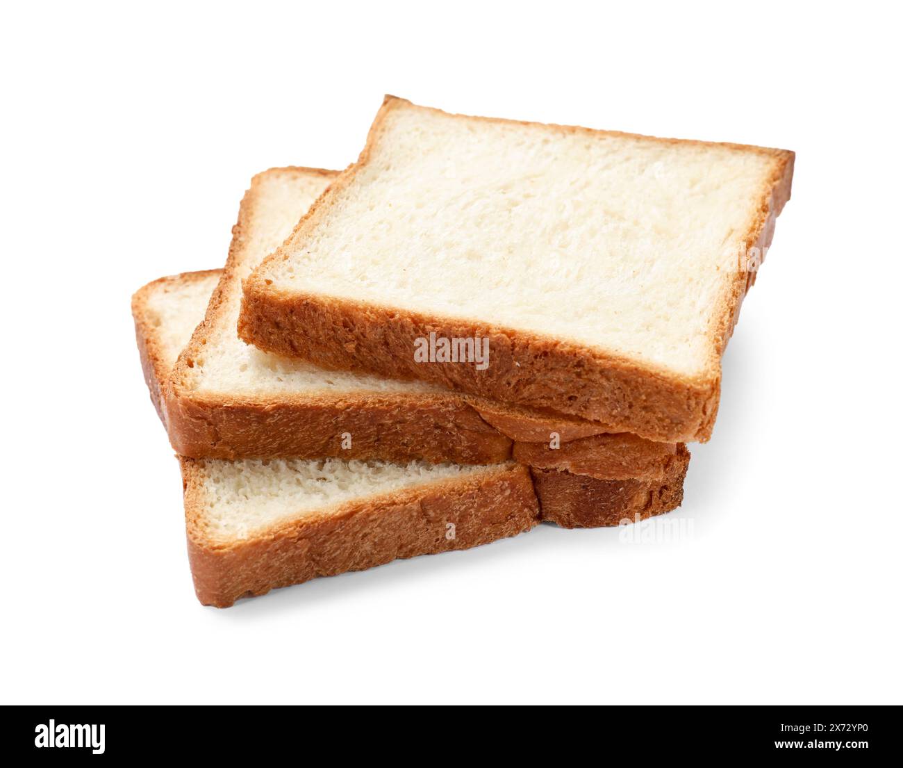 Pieces of fresh toast bread isolated on white Stock Photo - Alamy
