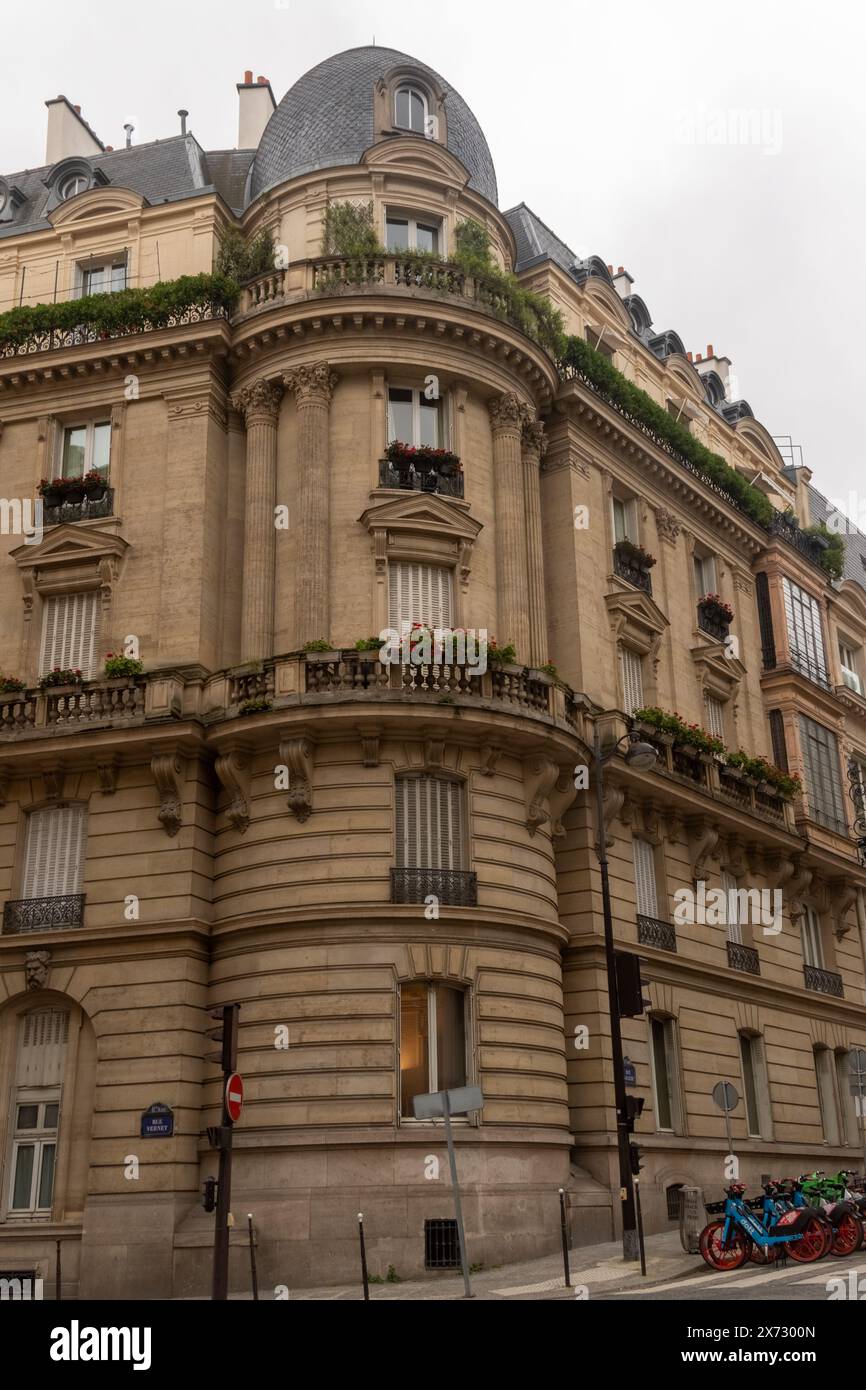 Paris, France, 17th April 2024:- A view of A Building Along The Champs ...