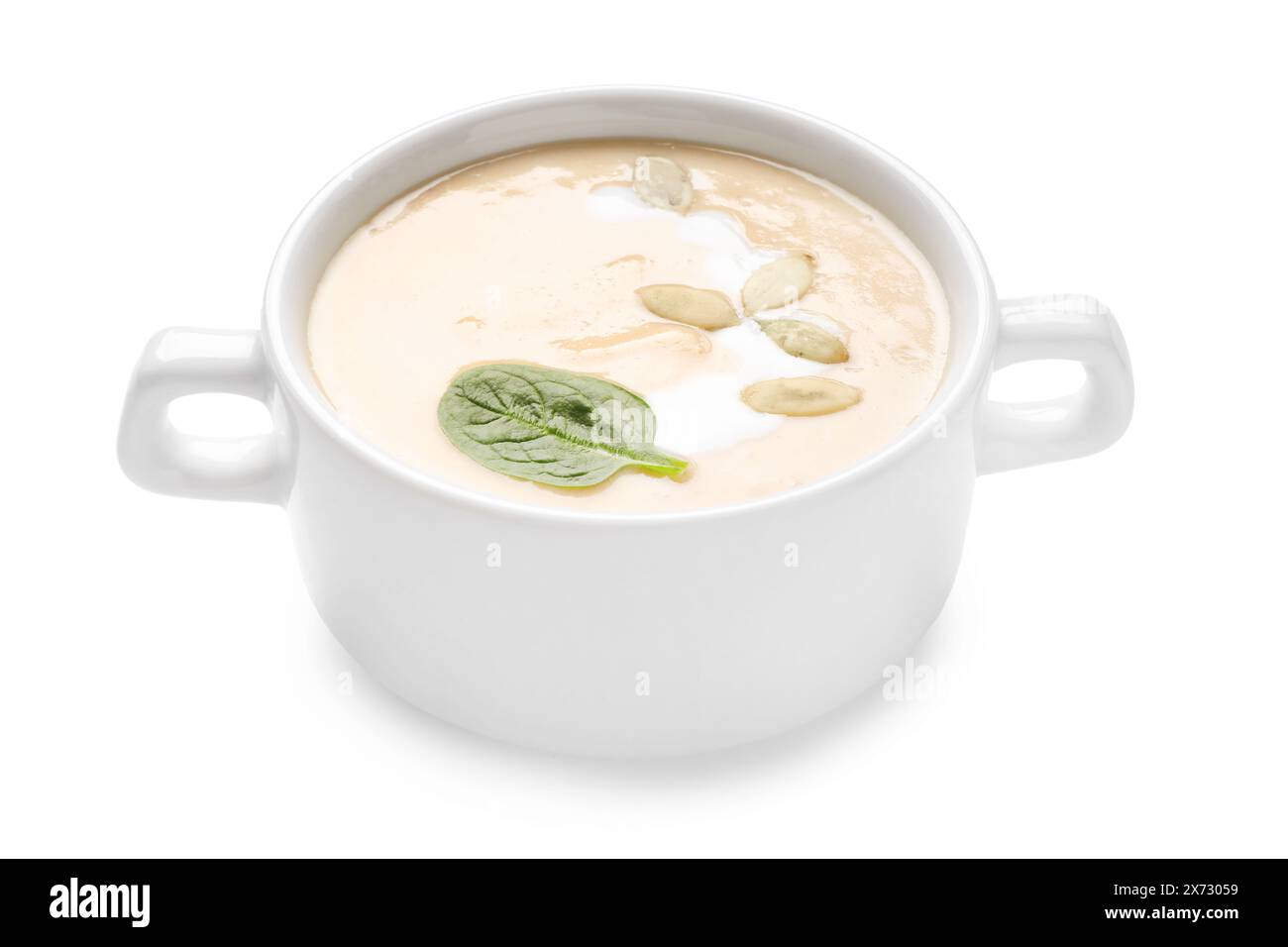Healthy cream soup high in vegetable fats isolated on white Stock Photo ...