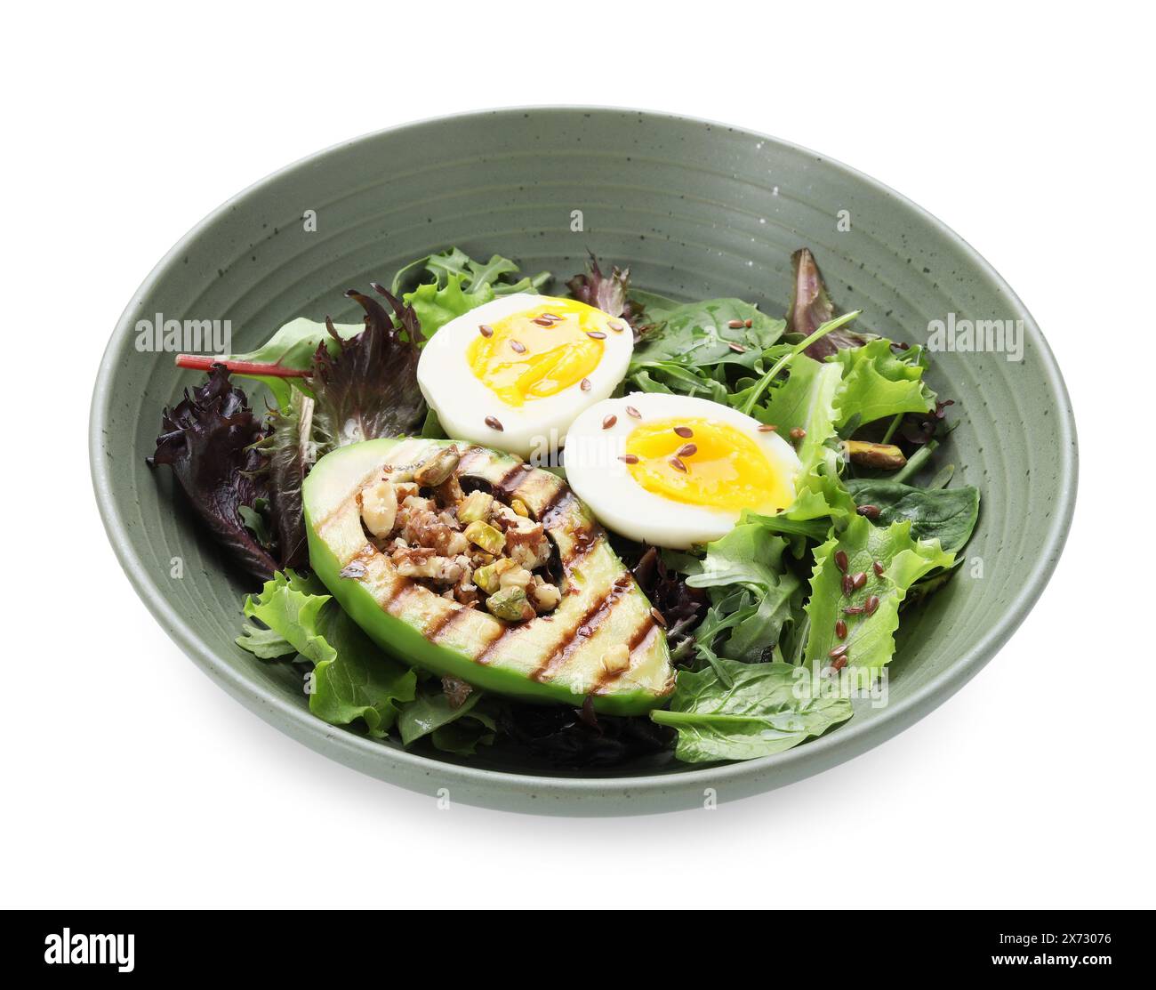 Healthy dish high in vegetable fats isolated on white Stock Photo - Alamy