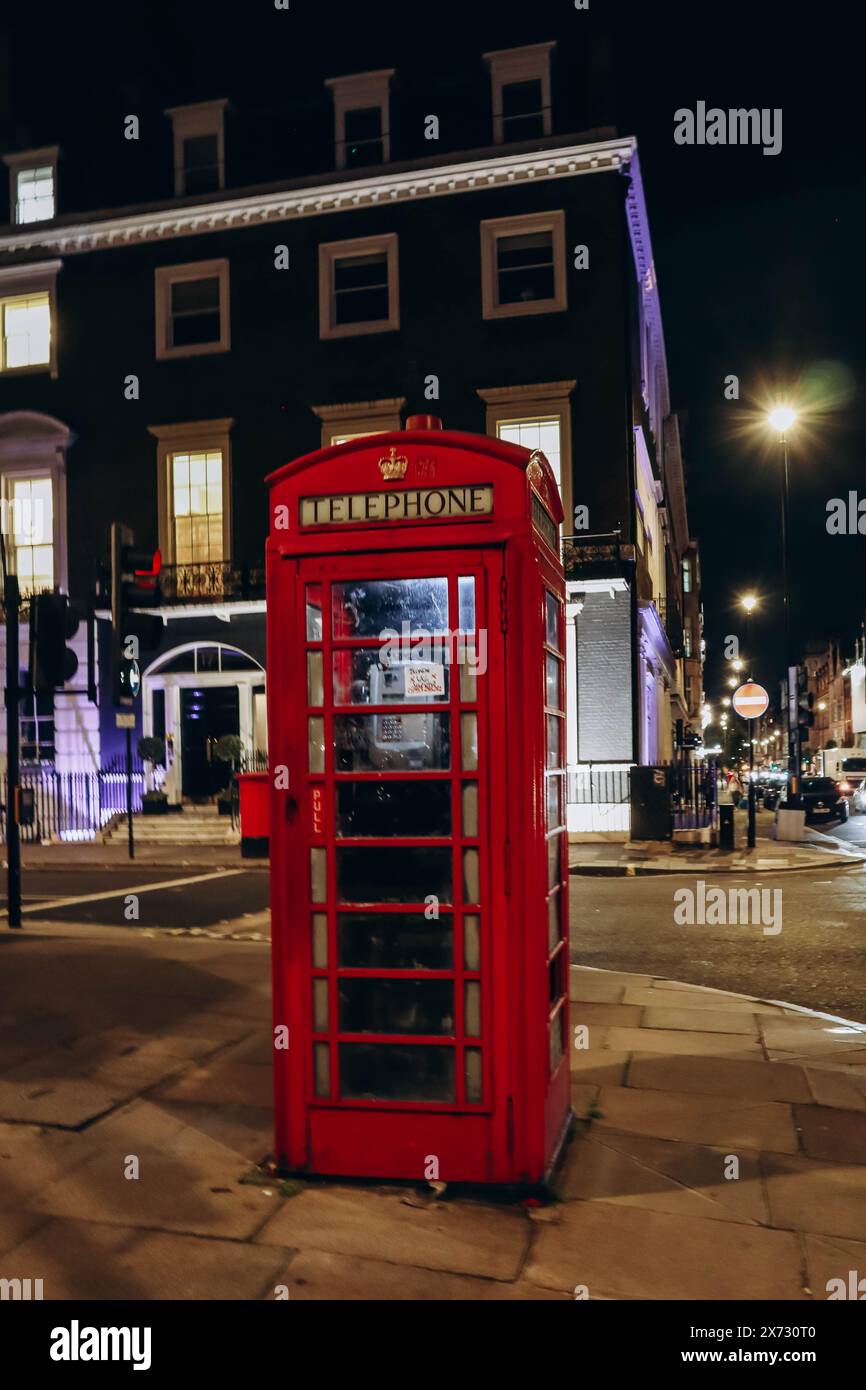 Iconic red telephone boxes in central London Stock Photo - Alamy