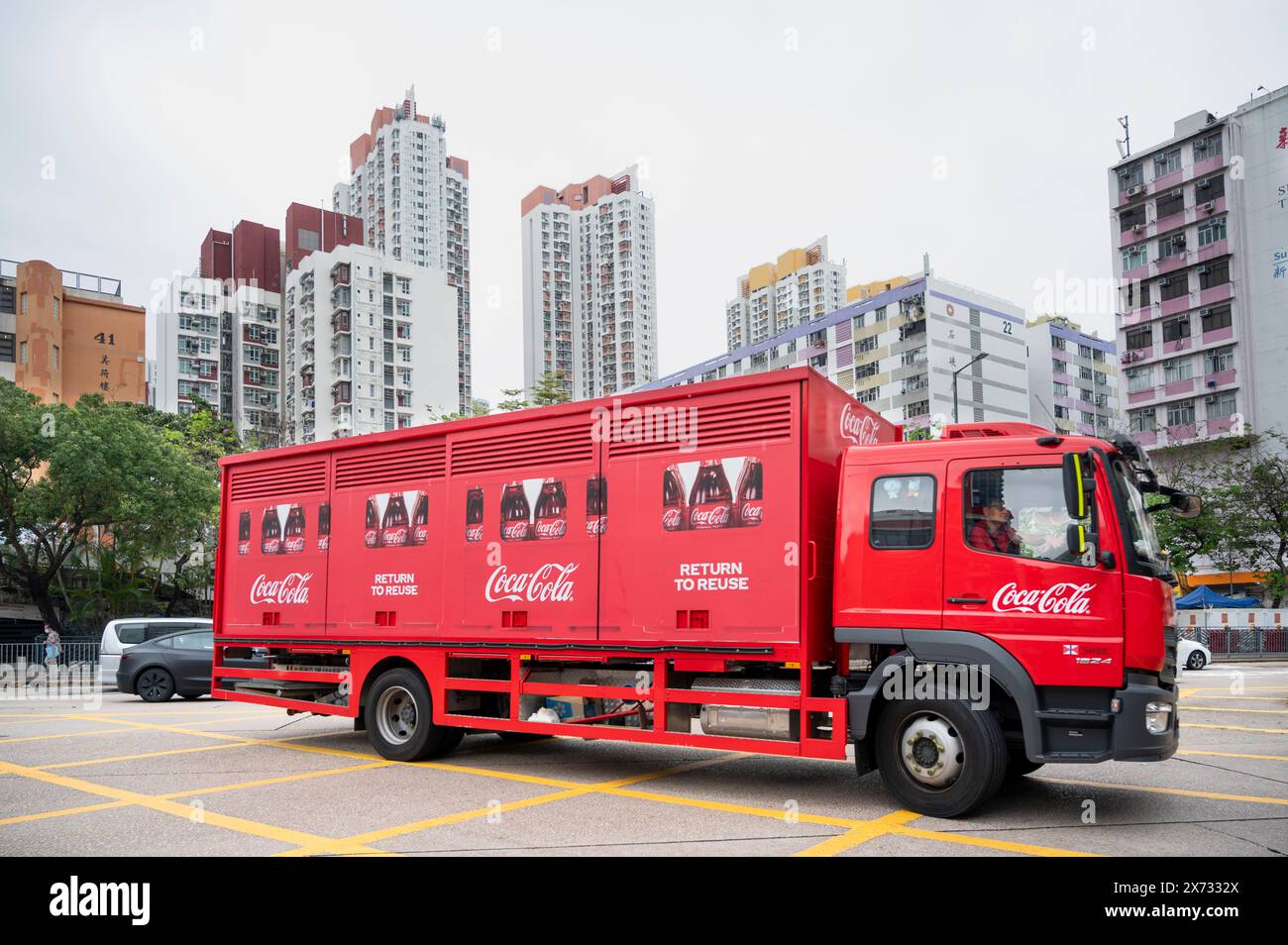 American soft drink brand Coca-Cola logo displayed at its branded ...